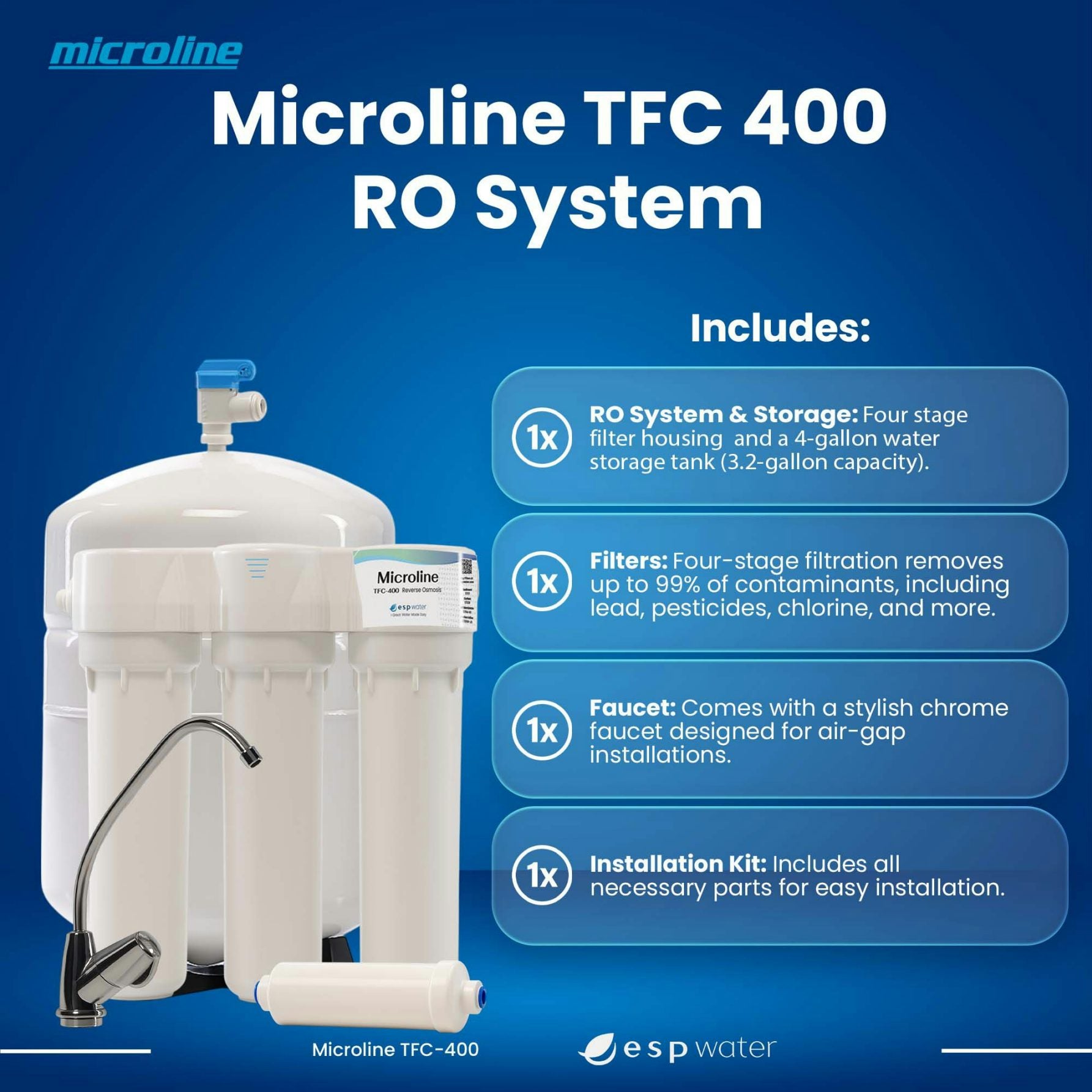 Microline TFC-400-ESP RO System 50 GPD – ESP Water