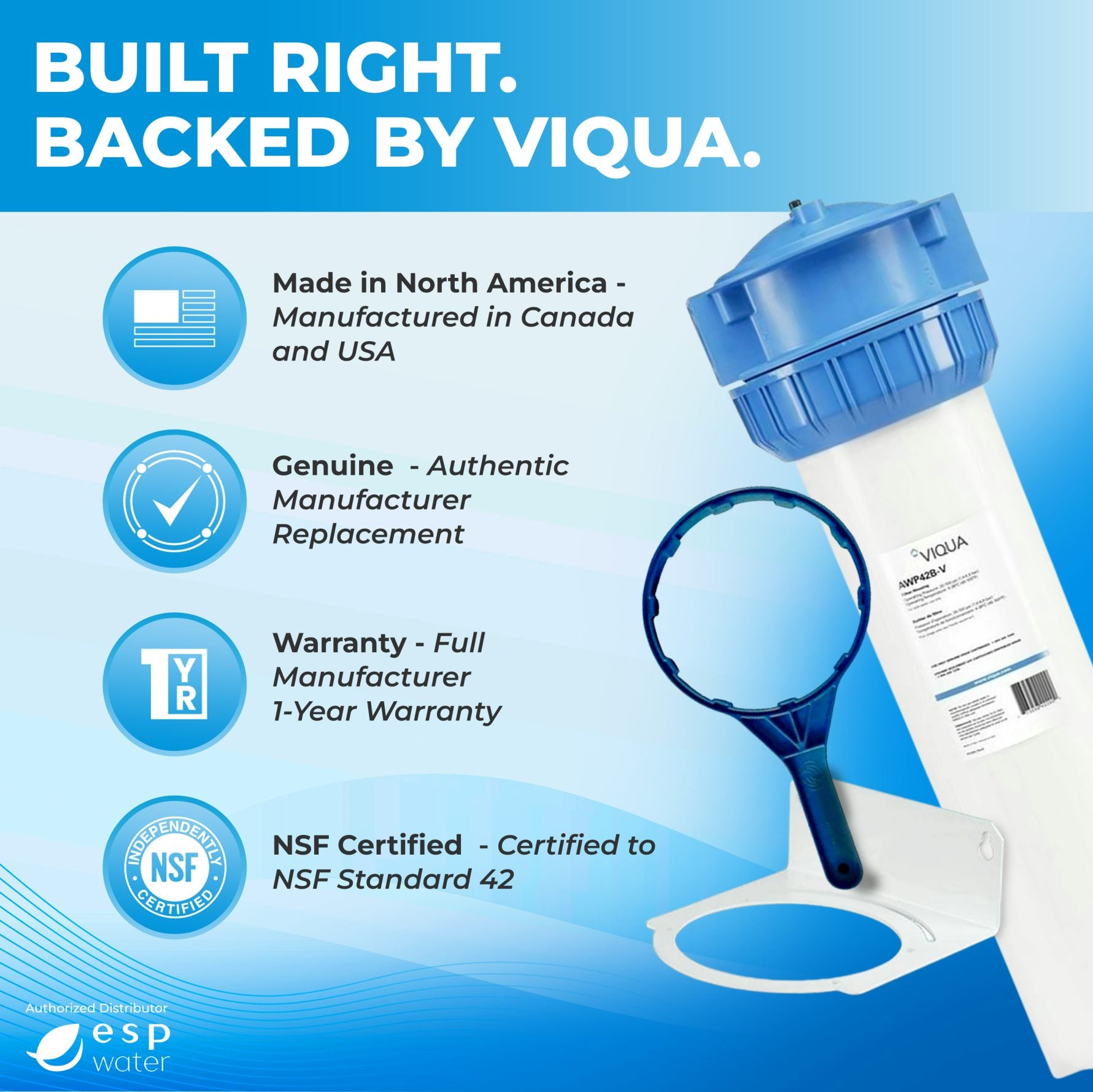 VIQUA AWP42B-V Filter Housing Three-Piece Kit 4.5 x 20 Inches – ESP Water