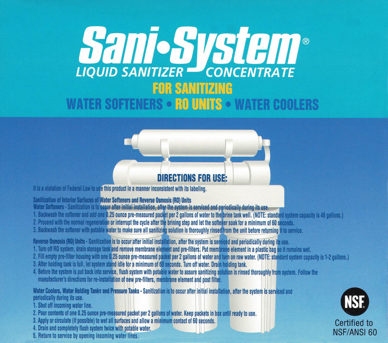 Sani-System Reverse Osmosis System Sanitizer 1-PK SS25RO – ESP Water